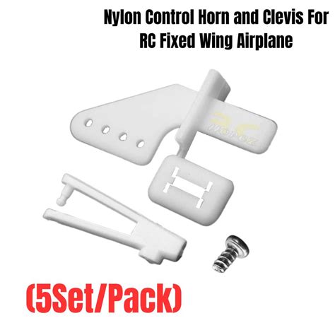Nylon Control Horn And Clevis For Rc Fixed Wing Airplane 5setpack