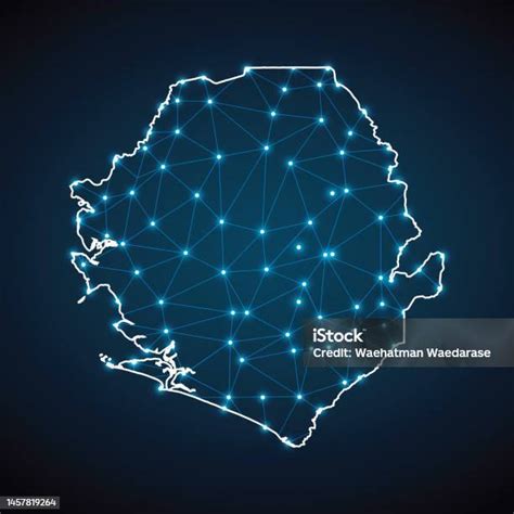 시에라리온의 지도 다각형 와이어 프레임 낮은 폴리 메쉬 0명에 대한 스톡 벡터 아트 및 기타 이미지 0명 3차원 형태 가리키기 Istock