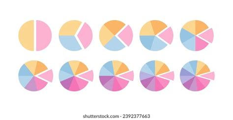 piechart segments slices section template circular stock vector