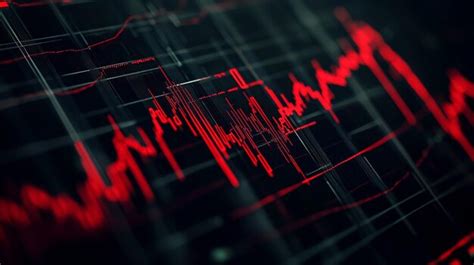 Sharp Decline In Stock Market Graph Red Lines Deep Shadows Premium Ai