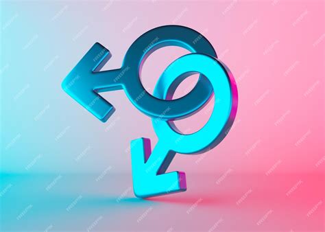Premium Photo Two Male Sex Symbols With Neon Light Mars Symbol For