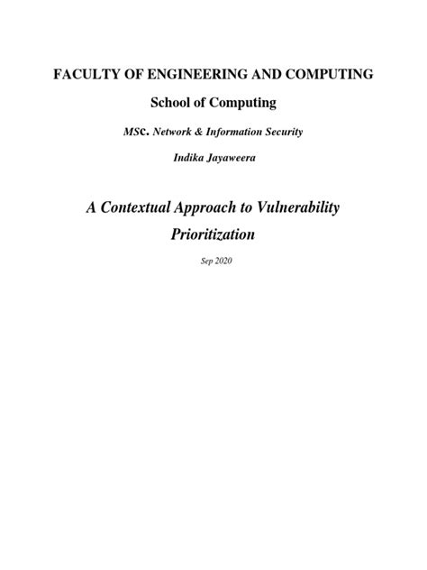 A Contextual Approach To Vulnerability Prioritization Pdf