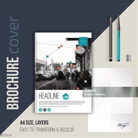 흐릿한 도시 풍경 전단지 전문 기업이 있는 브로셔 커버 템플릿 0명에 대한 스톡 벡터 아트 및 기타 이미지 0명 디자인 배경 주제 Istock