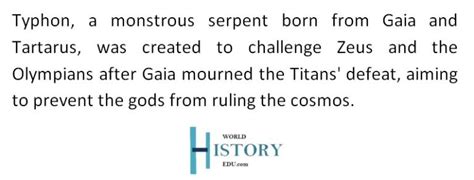Typhon And Echidna In Greek Mythology World History Edu