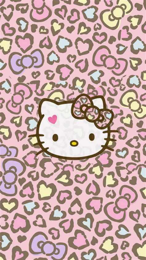 Pink Cheetah Print Wallpaper Hello Kitty