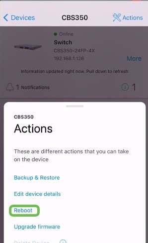 Reboot A Device Using The Cisco Business Mobile App Cisco