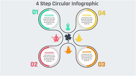 90 PowerPoint 4 Step Circular Infographic PowerUP With POWERPOINT