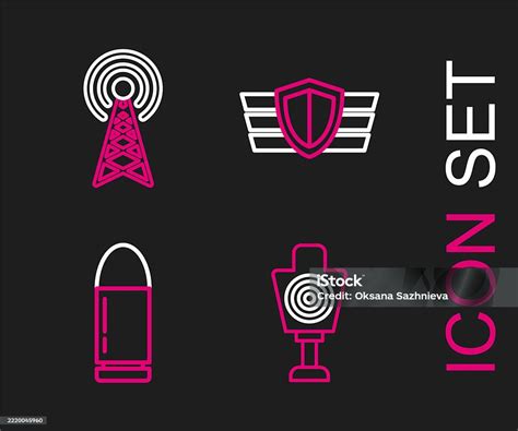 사격을 위한 인간 표적 스포츠 총알 군사 보상 메달 및 레이더 아이콘을 설정합니다 벡터 건강 모니터링에 대한 스톡 벡터 아트 및 기타 이미지 Istock