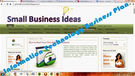 Business Ideas Small Business Ideas Information Technology Business Plan