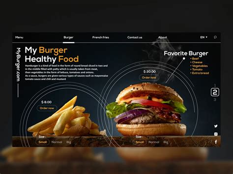 Burger Web Design By Ali Falaqi On Dribbble
