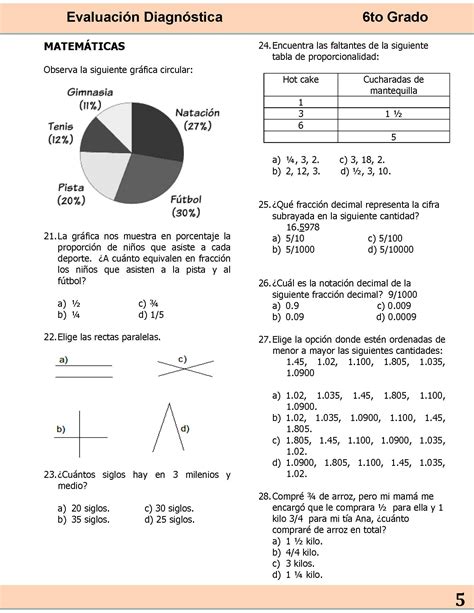 EvaluaciÓn DiagnÓstica 6to Gradopágina05 Imagenes Educativas