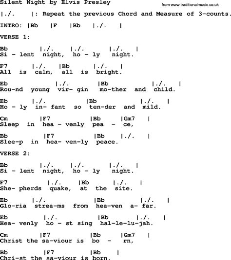 Silent Night Lyrics And Chords For Guitar