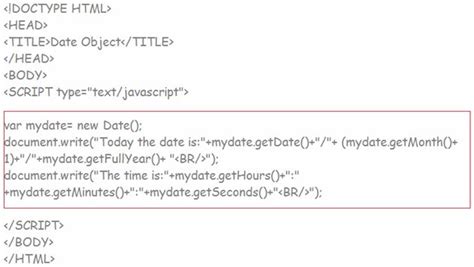 Date Object In Javascript Object