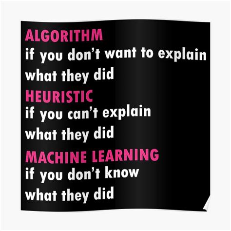 Algorithm Heuristic Machine Learning Poster For Sale By Amrisbamazruk