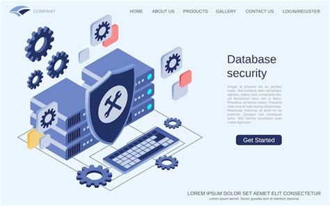 Premium Vector Database Security Modern 3d Isometric Vector Concept