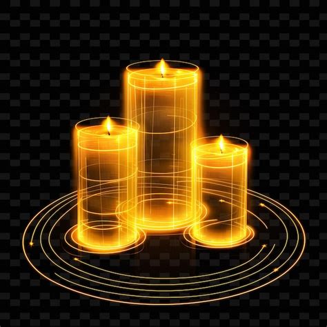 Premium Psd A Stack Of Candles With A Circle Of Lights On The Bottom