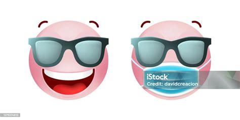 흰색 배경에 의료 얼굴 마스크와 만화 스타일 귀여운 핑크 이모티콘 격리된 벡터 일러스트레이션 3차원 형태에 대한 스톡 벡터 아트 및 기타 이미지 Istock