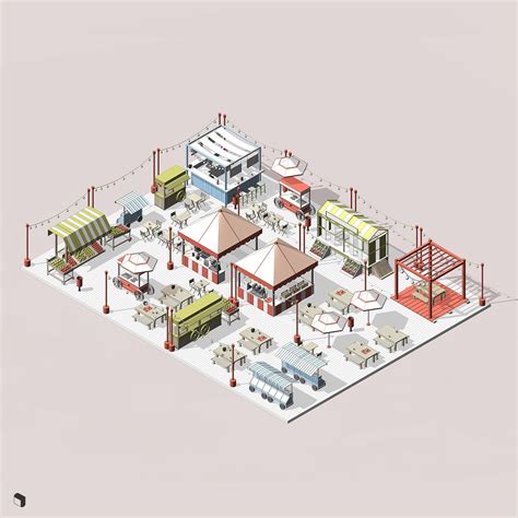 3d Model Revit Street Food Market Toffu Co