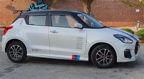 Modified Maruti Suzuki Swift With Bmw M Stripes Add Distinction
