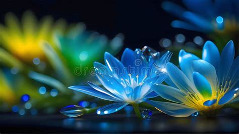 Abstract Incredibly Beautiful Translucent White And Pink Flowers Made Of Glass Stock