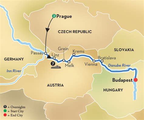 Danube River Map And Cities
