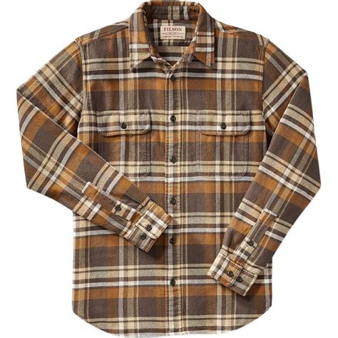 Filson Vintage Flannel Work Shirt Mens Tangoldcream Plaid