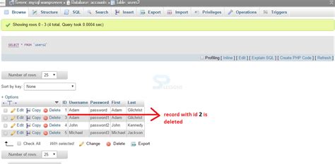 Php Delete Data From Mysql Splessons