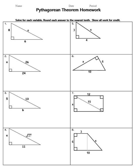 FREE Pythagorean Theorem Worksheets Concept Guide FREE Pythagorean Theorem Worksheets Concept Guide