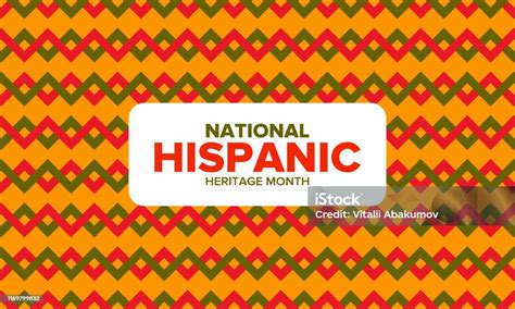 9 월과 10 월에 국가 히스패닉 유산의 달 히스패닉과 라틴계 미국인 문화 미국에서 매년 축하합니다 포스터 카드 배너 및 배경 벡터 일러스트레이션 0명에 대한 스톡 벡터