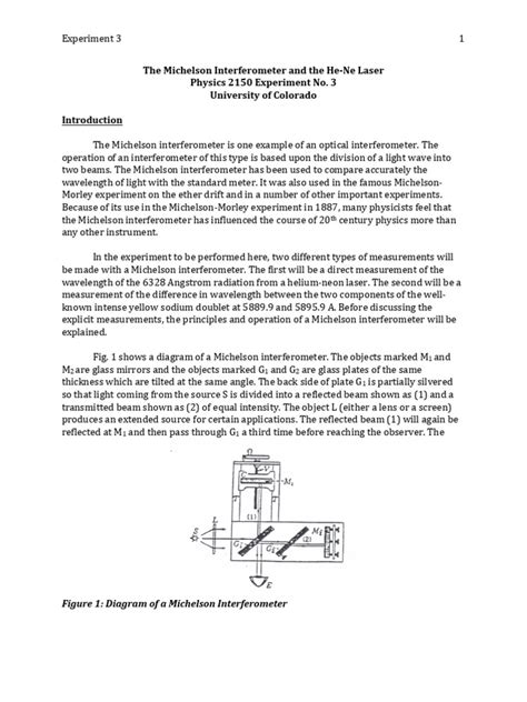 Michelson Interferometer Pdf Interferometry Physical Phenomena