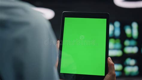 It Engineers Using Tablet Chroma Key Researching Network At Datacenter