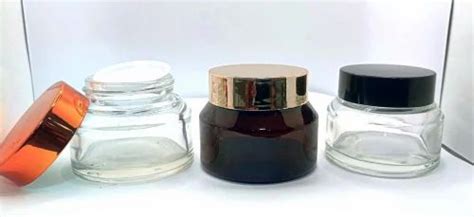 50gm Clear Slant Glass Jar At Rs 26piece Cream Jar In New Delhi Id 26357419691