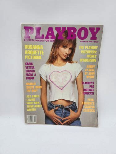 Playboy Magazine September 1990 Rosanna Arquette Charlie Sheen
