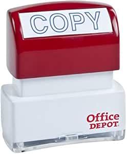 Amazon Com Office Depot Pre Inked Message Stamp Copy Blue Business Stamps
