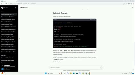 Python Datetime Date To Timestamp Youtube
