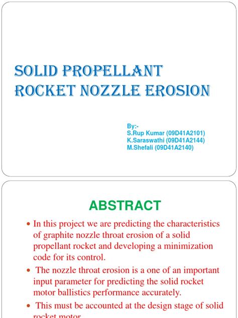Solid Propellant Rocket Nozzle Erosion Pdf Rocket Propellant Gases