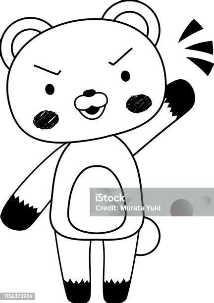 귀여운 곰 캐릭터 세트의 흑백 전체 길이 일러스트eps 걱정하는에 대한 스톡 벡터 아트 및 기타 이미지 걱정하는 곰