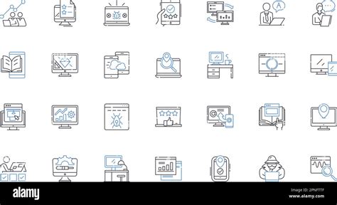 System Server Line Icons Collection Scalability Reliability Efficiency Performance