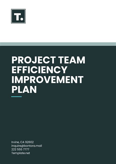 Free Project Team Efficiency Improvement Plan Template To Edit Online