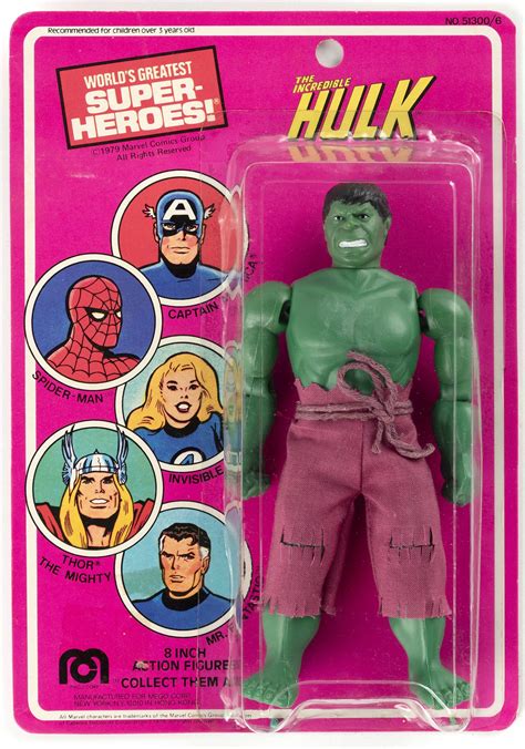 Hakes Worlds Greatest Super Heroes Incredible Hulk Mego Action Figure On Card