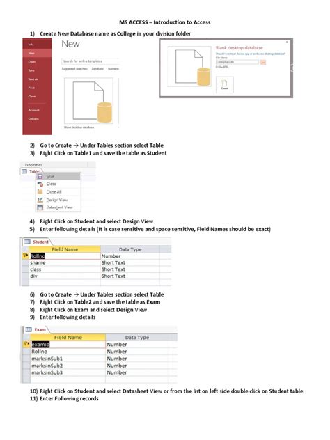 Ms Access Database Table Creation Relationship Pdf