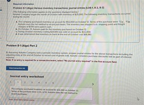 Solved Required Information Problem 8 1 Algo Various