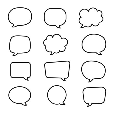 Set Of Outline Chat Bubble 48217421 Vector Art At Vecteezy