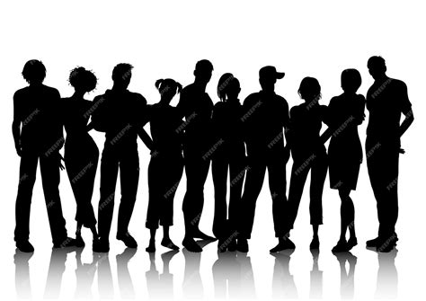 사람들의 군중의 실루엣 무료 벡터