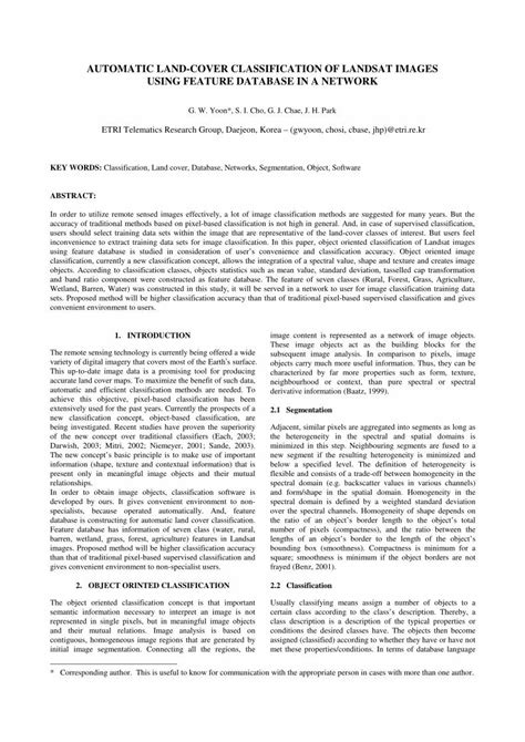 pdf automatic land cover classification of landsat · pdf