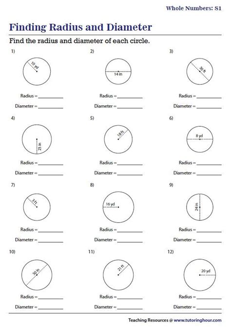 Radius And Diameter Worksheet At Esteban Roder Blog