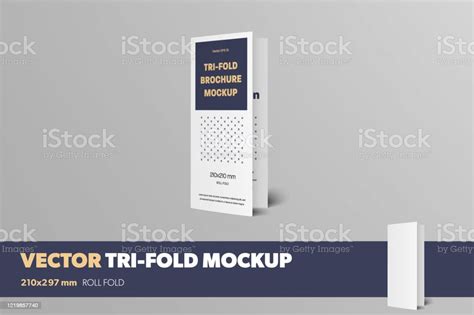 닫힌 서 현실적인 삼중 전면보기 표준 크기 벡터 소책자의 모형 0명에 대한 스톡 벡터 아트 및 기타 이미지 0명 가리기 공란 Istock