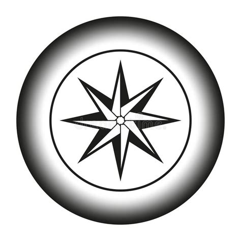 Compass Rose Navigation Icon Directional Star Symbol Vector