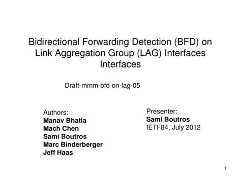 Ppt Bidirectional Forwarding Detection Bfd On Link Aggregation