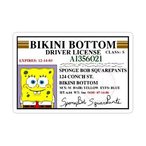 Spongebob License Sticker By Darcyfeeley Spongebob Fishing License